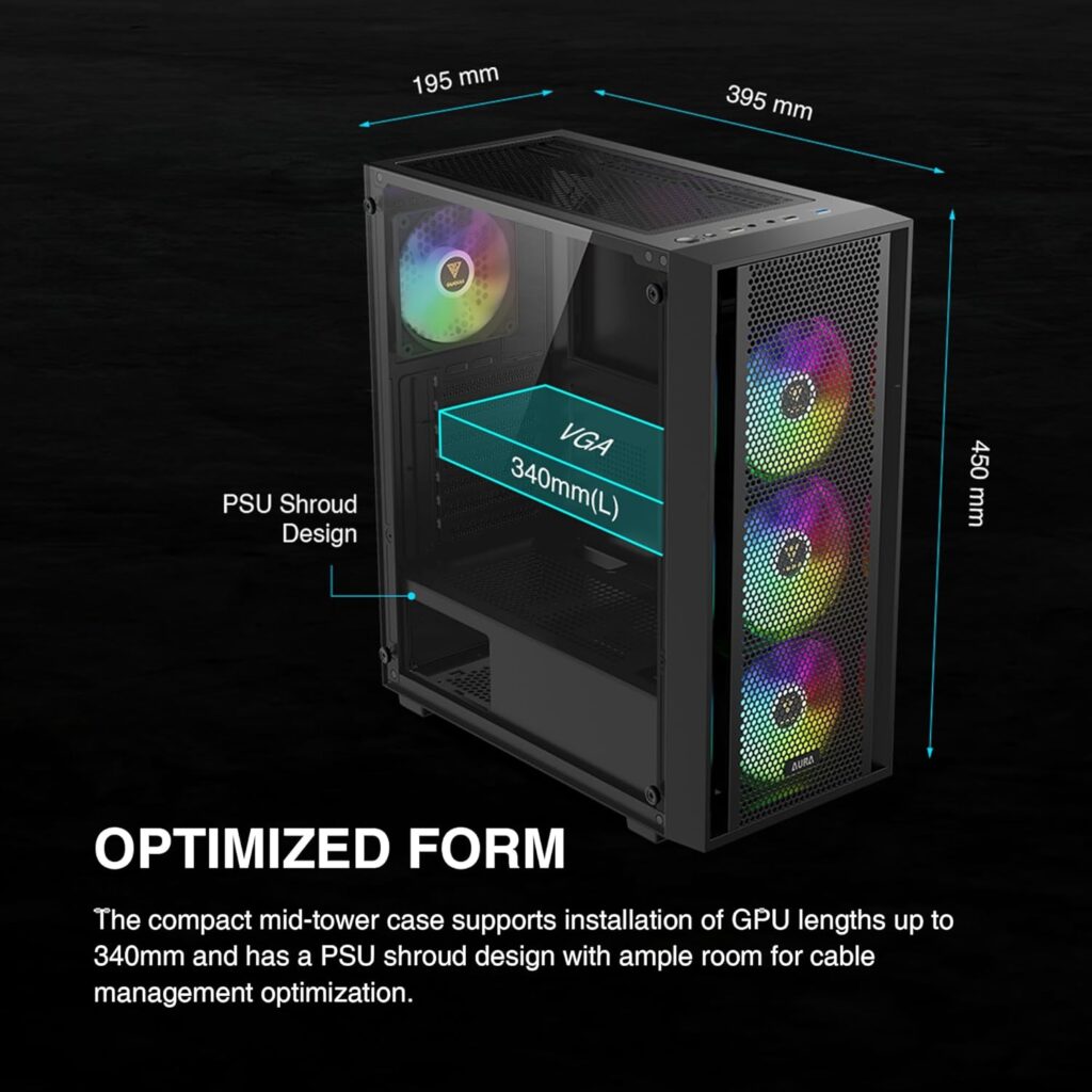GAMDIAS ATX Mid Tower Computer PC Case with Tempered Glass – G3XT TECH ...